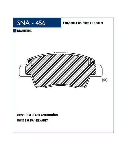 PASTILHA DE FREIO SPEED BRAKE - SNA-363 - - Motor 100 - Autopeças e ...